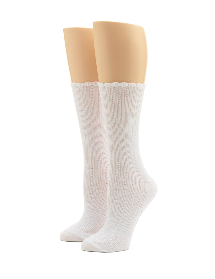 Scalloped Pointelle Sock | HUE